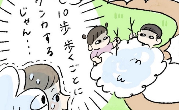 10歩歩くごとにケンカするじゃん…！ 仲良しのお友達が遊びに来てくれたのに。【オヤコポンチ・25】 | kodomoe（コドモエ）—「親子時間」を楽しむ子育て情報が満載！